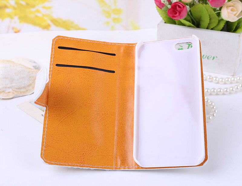 White Iphone 5 5s Wallet Case, Cute Umbrella Dog Bling Rhinestone ...